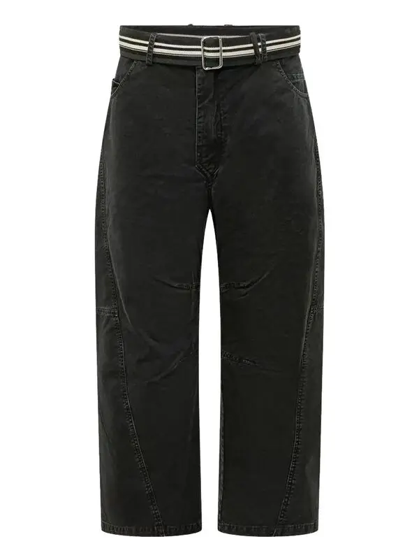 MORDECAI Belted Trousers With Pockets - Black