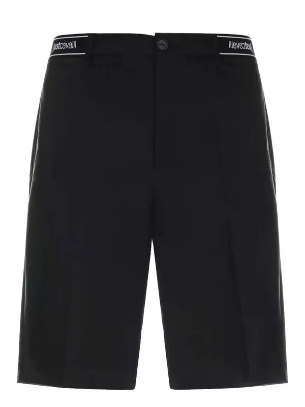Just Cavalli Logo Waistband Shorts - Black