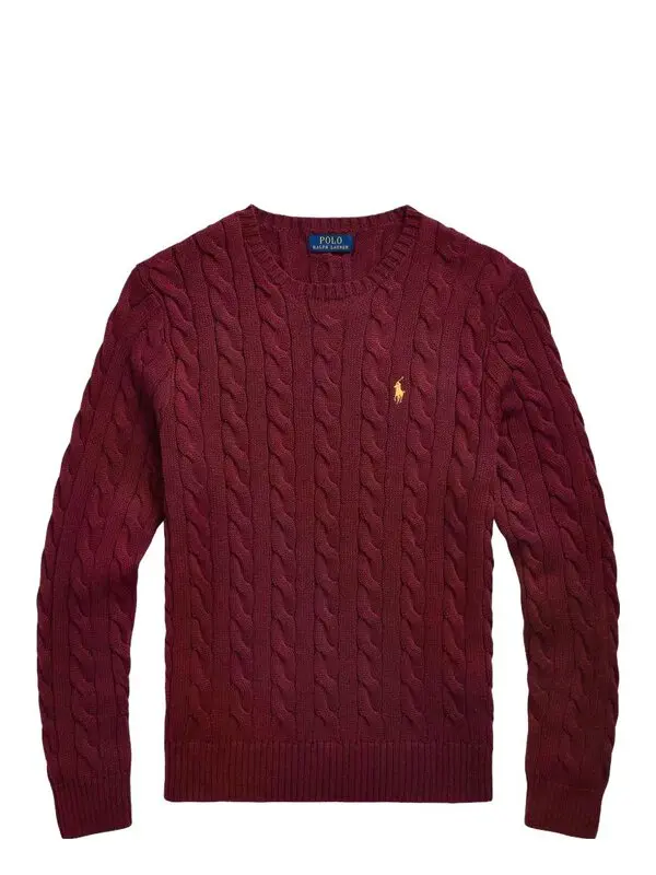 Polo Ralph Lauren Crew-neck Cable-knit Sweater - Red