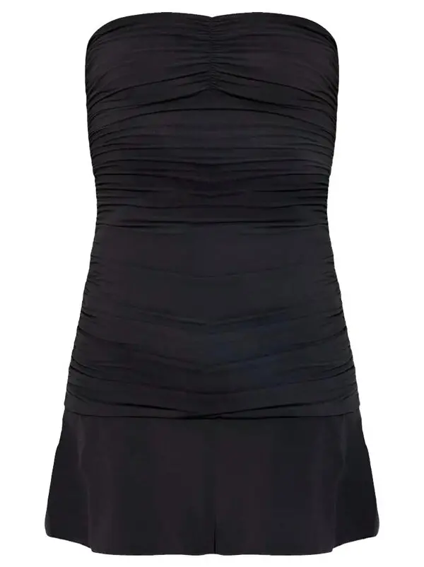 Bond Eye Ruched Bare Dress - Black