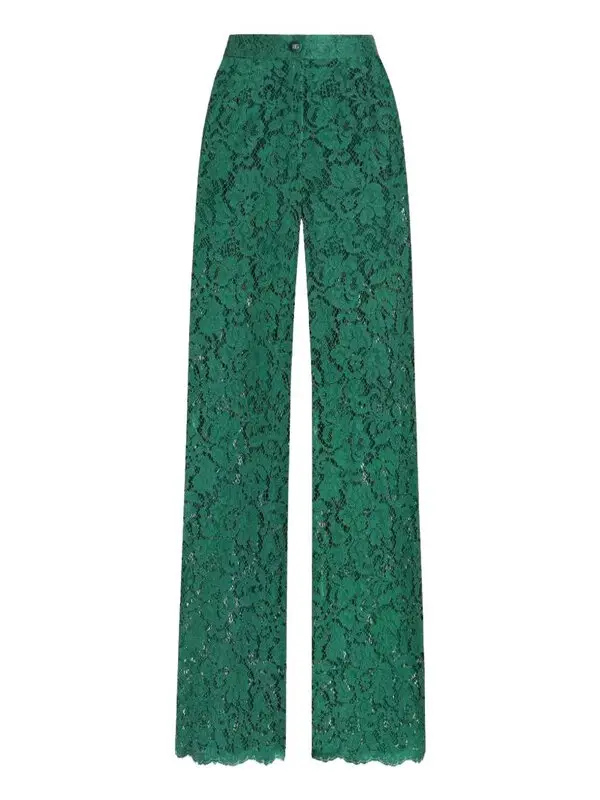 Dolce & Gabbana Cordonetto Lace Trousers - Green