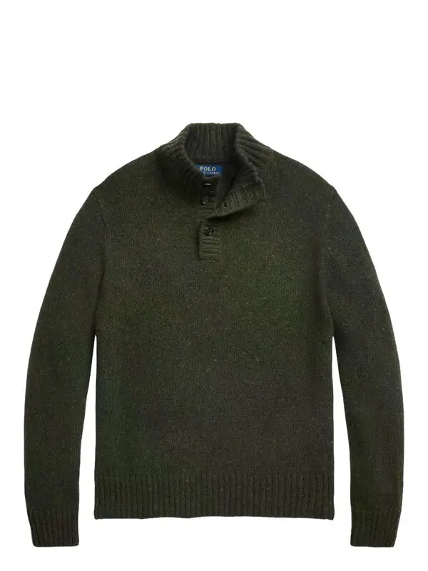 Polo Ralph Lauren Button Mock-neck Sweater - Green