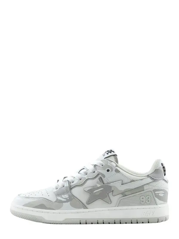 A BATHING APE Star Camouflage Sneakers - White