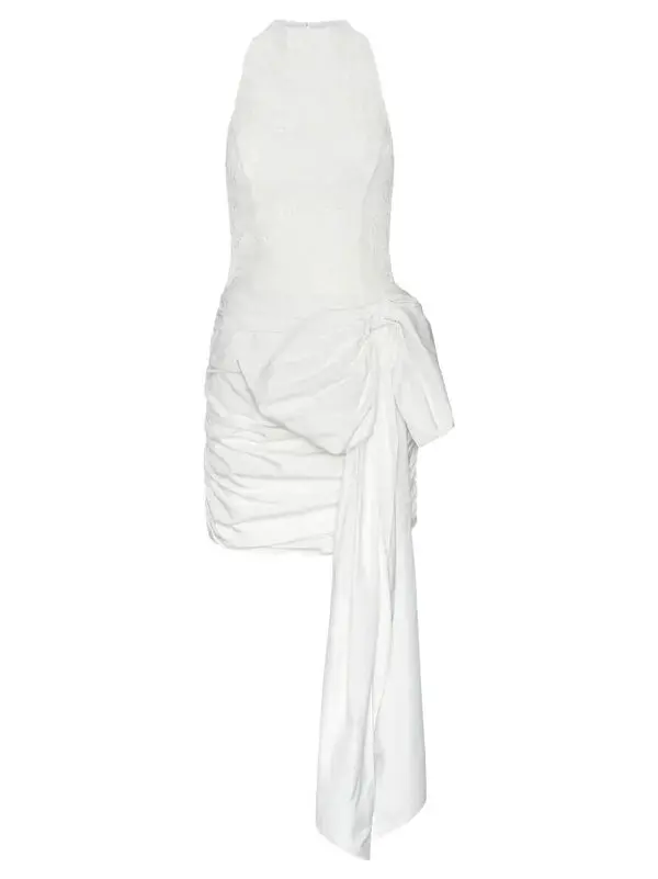 ROTATE BY BIRGER CHRISTENSEN Lace Mini Dress With Bow - White