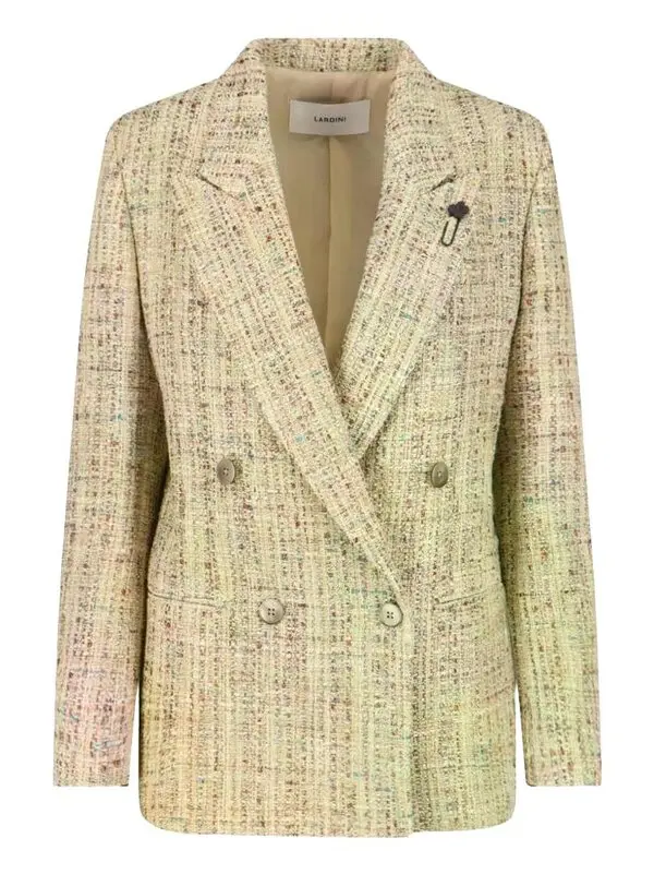LARDINI Double-breasted Textured Blazer - Neutrals