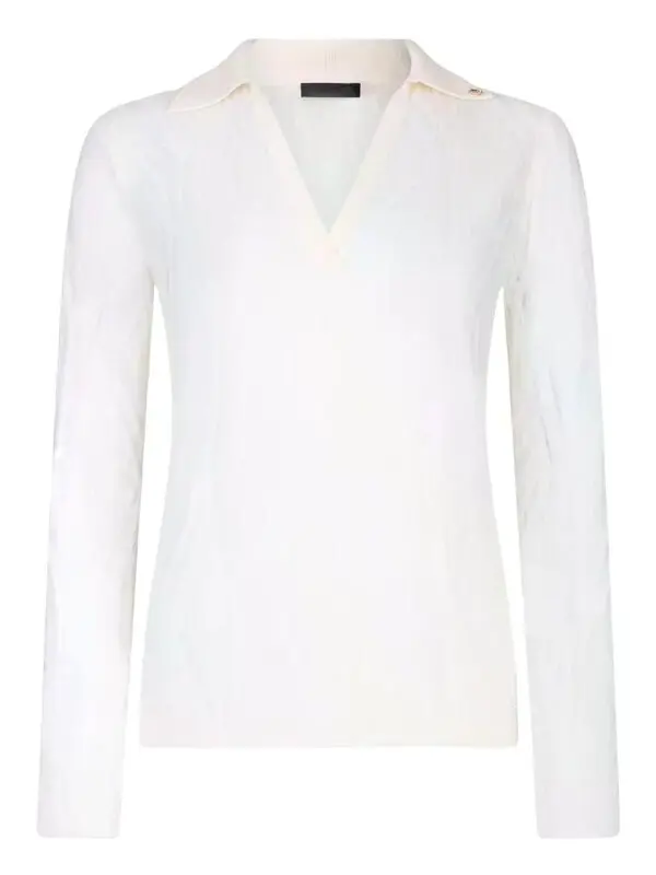 Liu Jo Wool V-neck Sweater - White