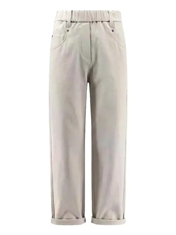 Brunello Cucinelli Elasticated Wide Leg Trousers - Neutrals