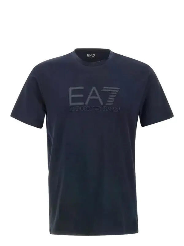 EA7 Embroidered-logo T-shirt - Blue