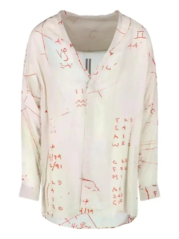 Rick Owens Graphic Long-sleeve Shirt - Neutrals