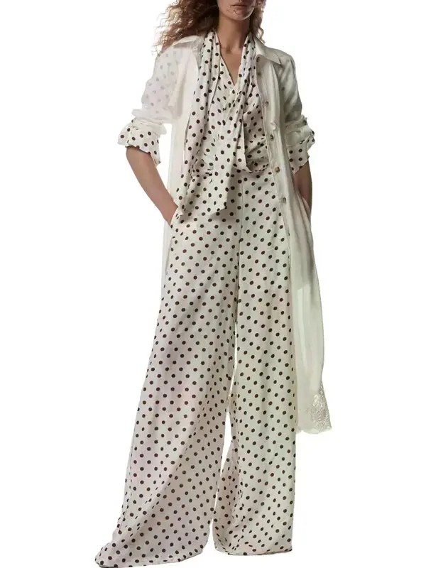 CHRISTY LYNN Marta Polka-dot Trousers - White