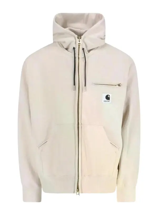 Sacai X Carhartt Wip Zip Cotton Jacket - Neutrals