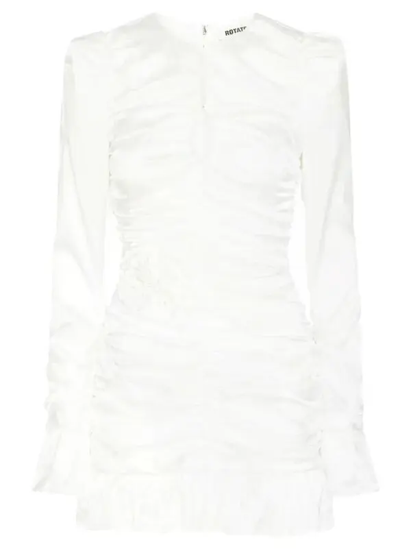 ROTATE BY BIRGER CHRISTENSEN Flower Ruffled Mini Dress - White