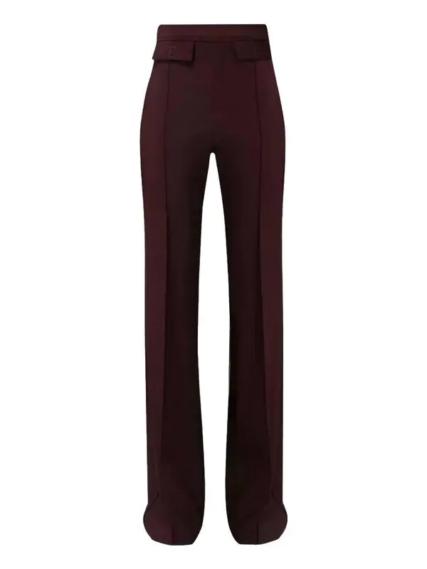 Elisabetta Franchi Logo-embroidered Crepe Trousers - Brown