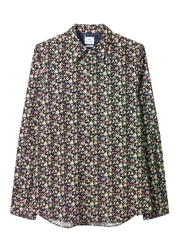 Paul Smith Good Fortune Floral' Tailored-fit Shirt - Black