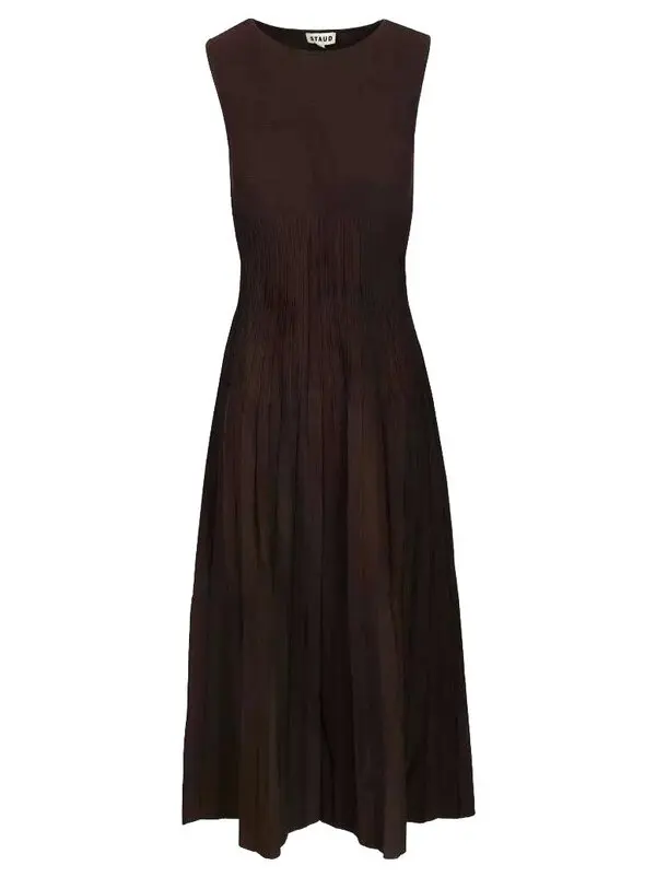 Staud Elyse Sleeveless A-line Dress - Brown