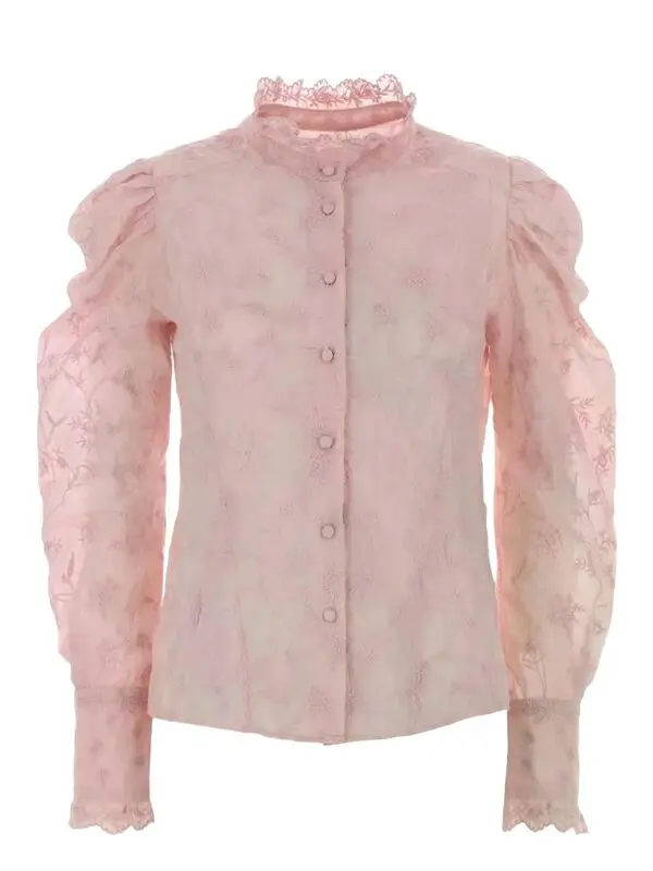 Isabel Marant Ruffled Embroidered Shirt - Pink