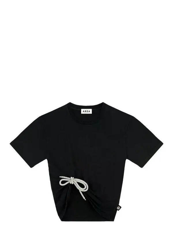 AREA Crystal-embellished Knot T-shirt - Black