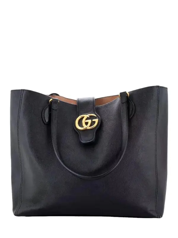 Gucci Dahlia Leather Medium Tote Bag - Black