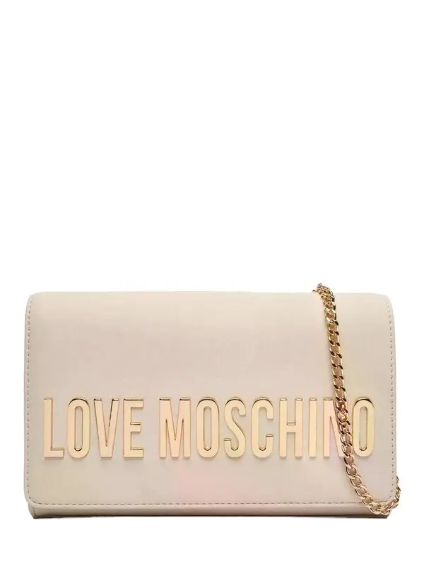 Moschino Logo-lettering Shoulder Bag - Neutrals