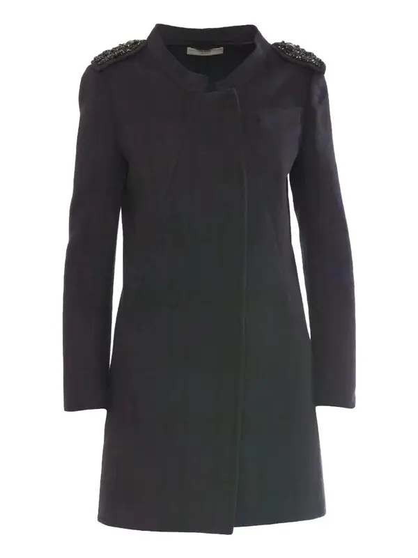 Prada Vintage Embellished Shoulder Coat - Purple