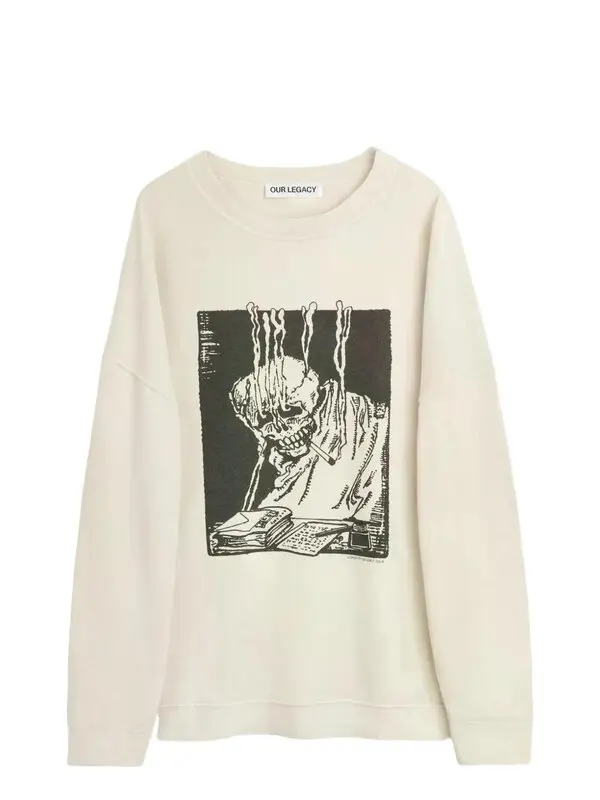 Our Legacy Slack Angry Fan Mail Print Sweatshirt - Neutrals