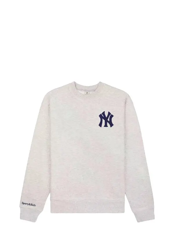 SPORTY & RICH Yankees Serif Sweatshirt - Grey