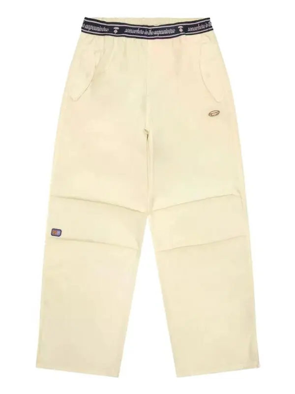 AAPE BY *A BATHING APE Elastic-waistband Logo Trousers - Neutrals