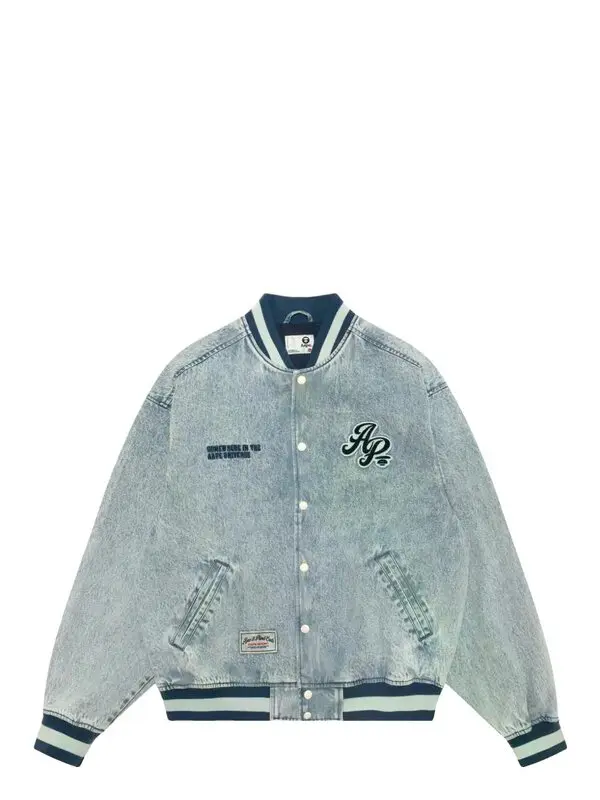 AAPE BY *A BATHING APE Embroidered Bomber Jacket - Blue