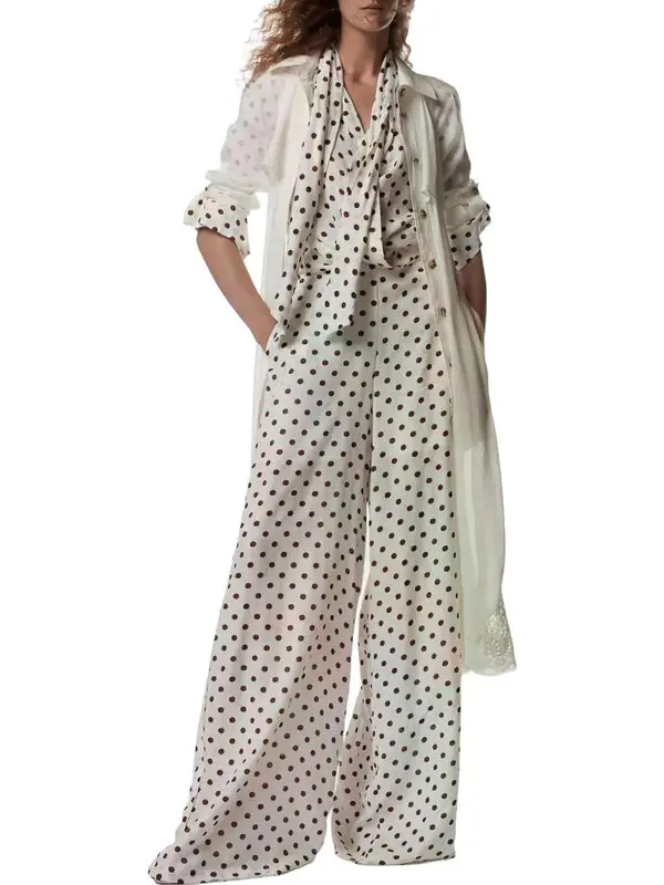 CHRISTY LYNN Polka-dot Button Down Blouse - White