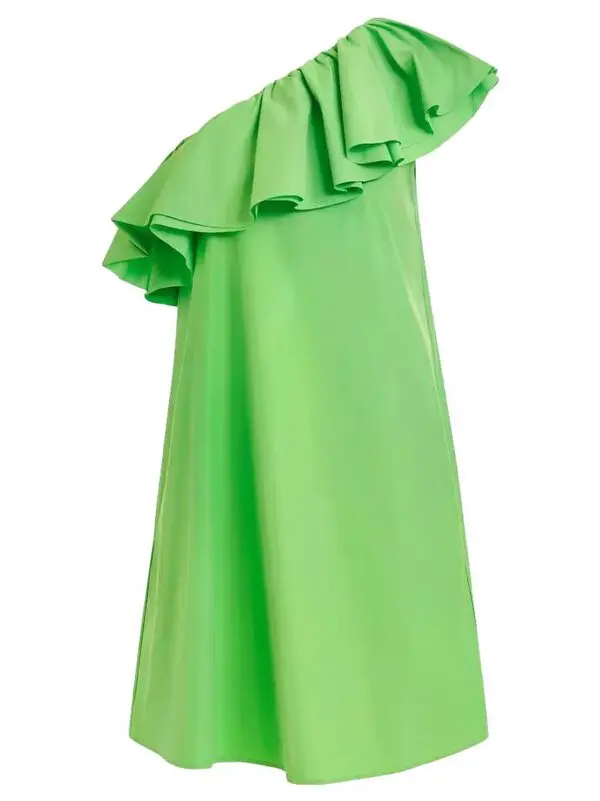 Essentiel Antwerp Ruffle One-shoulder Mini Dress - Green