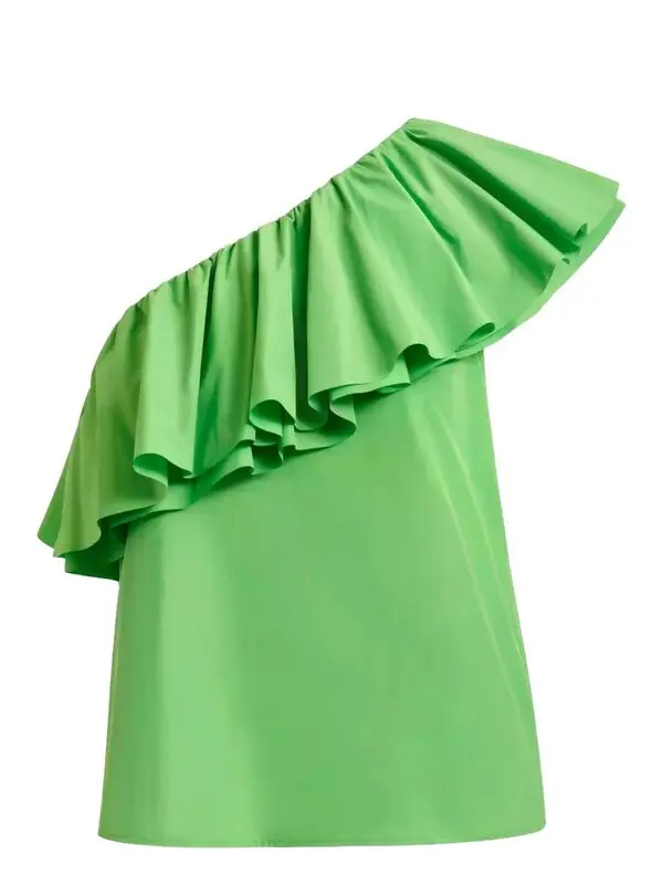 Essentiel Antwerp Ruffled Asymmetric Blouse - Green