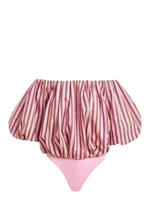Essentiel Antwerp Striped Embellished Blouse - Pink