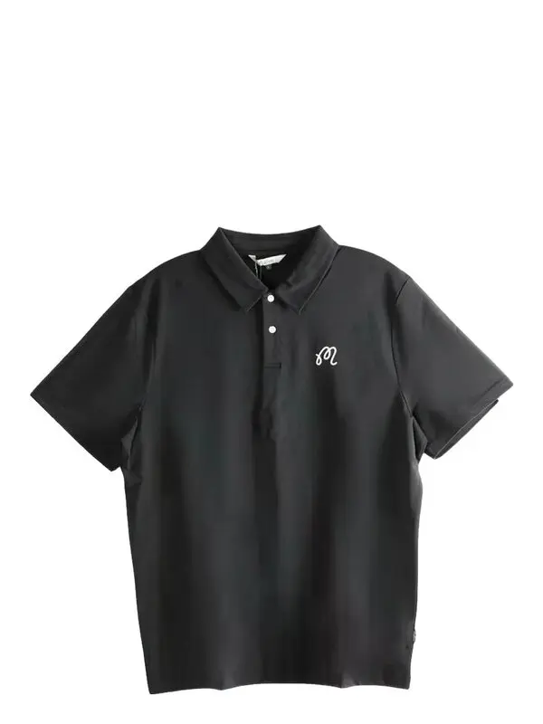 MALBON Button Embroidered Polo Shirt - Black