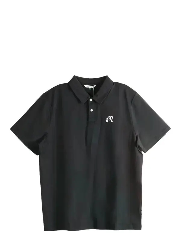 MALBON Button Embroidered Polo Shirt - Black