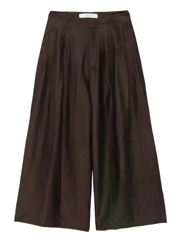 TELA Pleated Wide Trousers - Brown