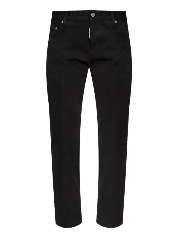 Dsquared2 Straight Leg Jeans With Button Detail - Black