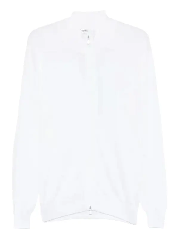 GRAN SASSO Zip-up Cotton Cardigan - White