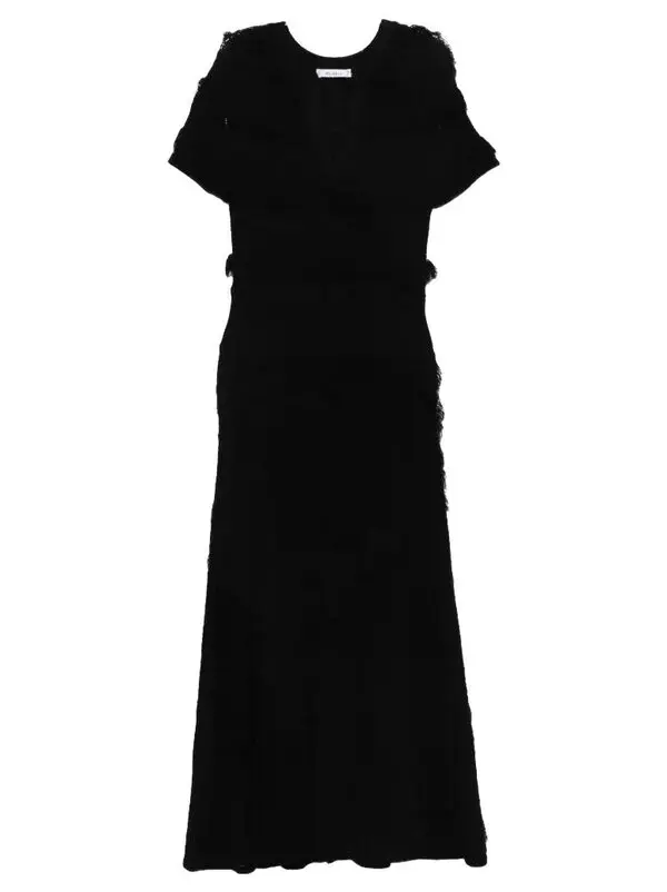 Max Mara Grazia Fringed Midi Dress - Black