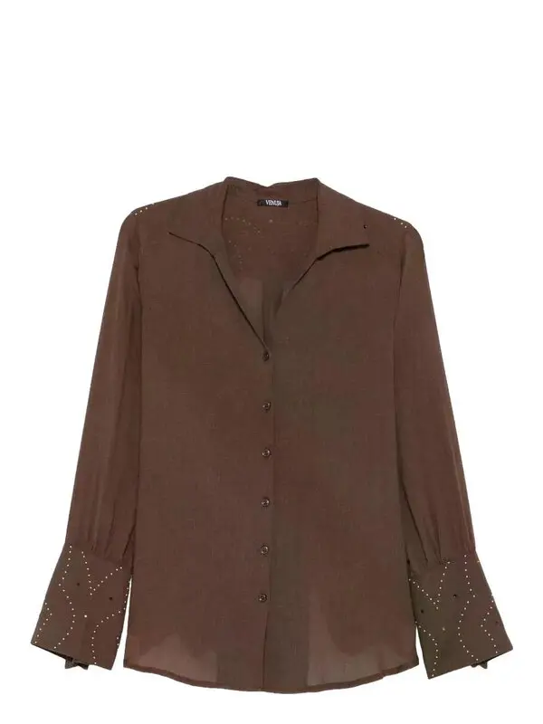 VENUJA Embellished-cuff Shirt - Brown