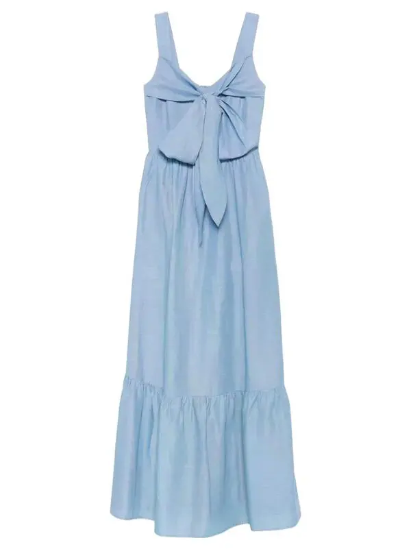 Liu Jo Bow-detail Ruffled Maxi Dress - Blue