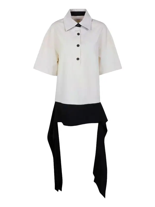 ENTIRE STUDIOS Buttoned Tie Shirt - Neutrals