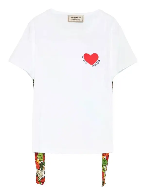 ALESSANDRO ENRIQUEZ Logo-embroidered T-shirt - White