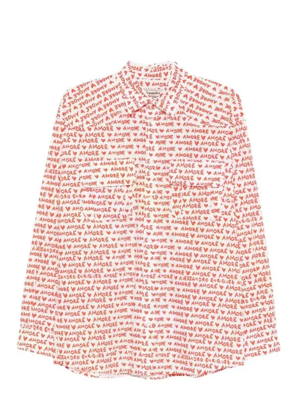 ALESSANDRO ENRIQUEZ Amore-pattern Shirt - White