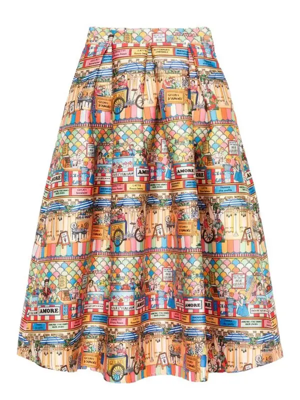 ALESSANDRO ENRIQUEZ A-line Midi Skirt - Orange