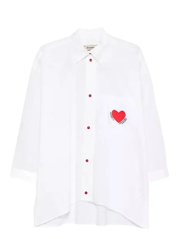 ALESSANDRO ENRIQUEZ Heart-embroidered Shirt - White
