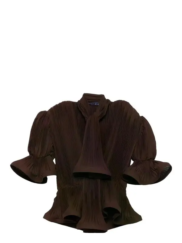 ROWEN ROSE Pleated Blouse - Brown