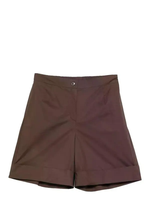 Marina Rinaldi Pleated Tailored Shorts - Brown