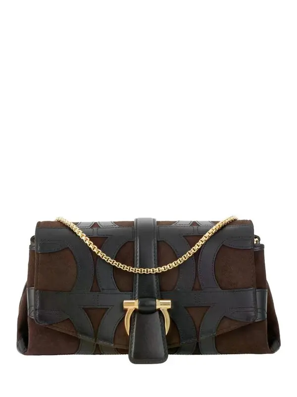 FERRAGAMO Front Flap Crossbody Bag - Brown