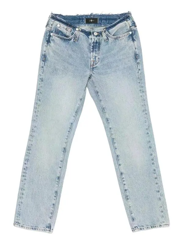 7 For All Mankind Frayed-trim Jeans - Blue