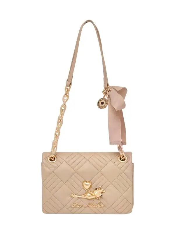 Moschino Quilted Chain Shoulder Bag - Neutrals